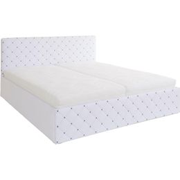 Polsterbett, weiß, B:170cm L:212cm, Bezug Bett: Microfaser (100% Polyester);Bonnell-Federkernmatratze: 51% Polypropylen, 39% Polyester, 10% Baumwolle;Kaltschaummatratze: 100% Polyester, Bezug abnehm- und waschbar bis 60C, Westfalia Schlafkomfort, Betten, inkl. Bettkasten bei Ausführung mit Matratze