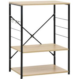 Mikrowellenregal Schwarz Eiche 60×39,6×79,5 cm Holzwerkstoff vidaXL