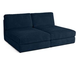 Jasper - modulares sofa 3-sitzer - großer geripptem cord - blau