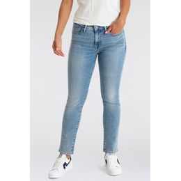 Levi's Slim-fit-Jeans LEVI'S "712 SLIM WELT POCKET" Gr. 29, Länge 30, blau (blau wave light), Damen, Denim/Jeans, Obermaterial: 85% Baumwolle, 7% Lyocell, 6% Elastomultiester, 2% Elasthan, Jeans