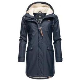 Regenjacke Ragwear "Tinsley" Gr. M (38), blau (navy) Damen Jacken stylischer Regenparka für den Winter