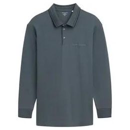 Tom Tailor Herren Plus - Langarm Poloshirt, blau, Uni, Gr. 4XL