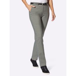 Webhose Casual Looks Gr. 19, Kurzgrößen, schwarz (khaki-schwarz-kariert) Damen Hosen