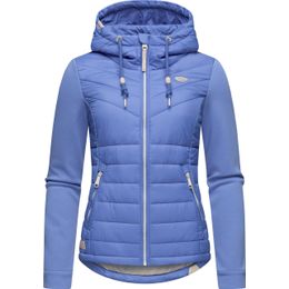 Outdoorjacke Ragwear "Lucinda" Gr. 5XL (50), blau (aquablau), Damen, Obermaterial: 100% Polyester, Obermaterial Ärmel: 100% Baumwolle, Futter: 100% Polyester, Wattierung: 100% Polyester, Jacken, Steppjacke aus modernem Materialmix mit Kapuze