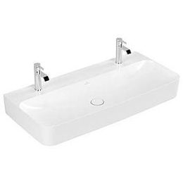 Villeroy & Boch Villeroy und Boch Finion Waschtisch 4168A1RW 100x47cm, stone white C+, 2 Hahnlöcher, ohne Überlauf