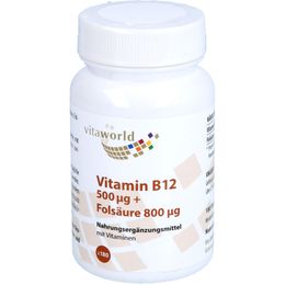 vitaworld Vitamin B12 500 Ug + Folsäure 800 Ug 180 ST