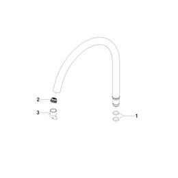 Dornbracht Auslauf f&uuml;r Wanne Stand Ersatzteile 90282232701 304 mm, 25,2 l/min. Messing geb&uuml;rstet (23 90282232701-28