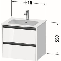 Duravit Ketho.2 Waschtischunterbau wandhängend Betongrau Matt 610x480x550 mm - K25262007070000 K25262007070000