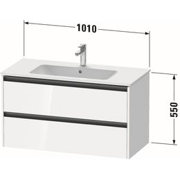 Duravit Ketho.2 Waschtischunterbau wandhängend Eiche Schwarz Matt 1010x480x550 mm - K25264016160000 K25264016160000