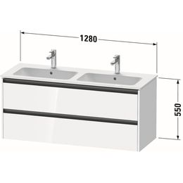 Duravit Ketho.2 Waschtischunterbau wandhängend Weiß Hochglanz 1280x480x550 mm - K25266022220000 K25266022220000