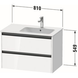 Duravit Ketho.2 Waschtischunterbau wandhängend Nussbaum dunkel Matt 810x480x549 mm - K25268021210000 K25268021210000