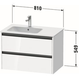 Duravit Ketho.2 Waschtischunterbau wandhängend Weiß Supermatt 810x480x549 mm - K25267084840000 K25267084840000