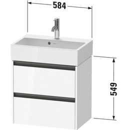 Duravit Ketho.2 Waschtischunterbau wandhängend Weiß Hochglanz 584x390x549 mm - K25273022220000 K25273022220000