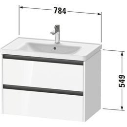 Duravit Ketho.2 Waschtischunterbau wandhängend Eiche Schwarz Matt 784x455x549 mm - K25283016160000 K25283016160000