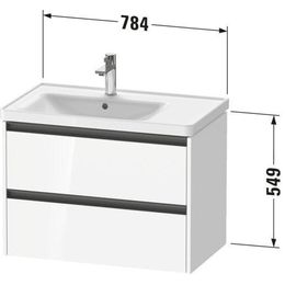 Duravit Ketho.2 Waschtischunterbau wandhängend Weiß Hochglanz 784x455x549 mm - K25285022220000 K25285022220000