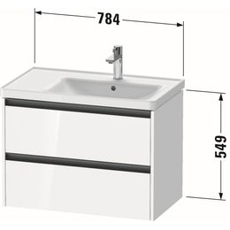 Duravit Ketho.2 Waschtischunterbau wandhängend Taupe Matt 784x455x549 mm - K25286091910000 K25286091910000