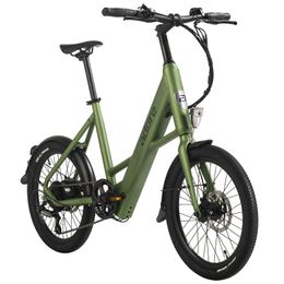 Adore Adore E-Citybike 20" Alu Kompaktfahrrad C-200 Compact Bike Heckmotor 45NM / 10,4Ah Metallic-Grün matt