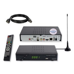 SKY VISION SET-ONE EasyOne 740 DVB-T2 Bundle, Freenet TV, HDMI Kabel, Antenne