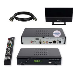 SKY VISION SET-ONE EasyOne 740 DVB-T2 Bundle Freenet TV HDMI Kabel aktive Antenne