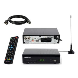 SKY VISION Vantage VT-92 DVB-T2 Receiver, HDMI SCART Full HD, HDMI Kabel, Antenne