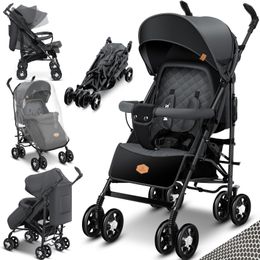 Kidiz® Kinderwagen City-Pro Buggy Kinderbuggy klappbar Liegebuggy Sportwagen Faltbar 360° 6-Zoll-Rädern Inkl. Moskitonetz , Fußsack und Regenverdeck zusammenklappbar Schlaffunktion