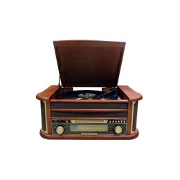 Cyberlux Nostalgie Holz Plattenspieler Retro Kompaktanlage CD/MP3 USB