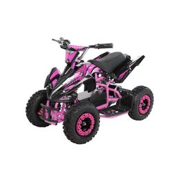 Actionbikes Motors Kinderquad Racer 1000, Pocket-Quad mit 1000 Watt Elektromotor, 3 Batterien, Stoßdämpfer, bis 25 km/h (Schwarz/Pink)