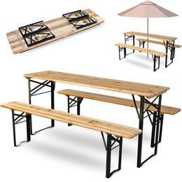 holz4home® Bierzeltgarnitur - mehrteilig & klappbar Klassisch