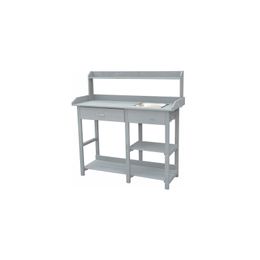 dazikemo Gartentisch Pflanztisch grau 117 x 45 x 121 cm