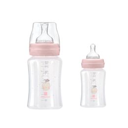 Kikkaboo Babyflasche PP 240 ml Silikonsauger Größe M, Anti-Kolik, ab 3 Monaten rosa