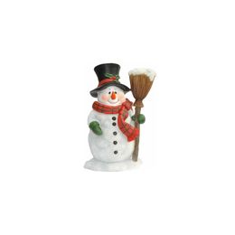 dazikemo Dekofigur Gartenfigur Schneemann mit Besen