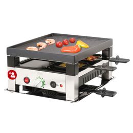 Solis 5 in 1 Raclette Tischgrill, 1020W 4 Personen Mini Pizza Mini Wok