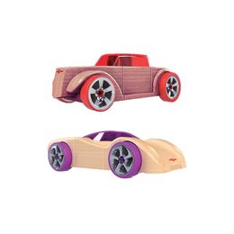 Moni Spielzeugautos 2er Set 53109 Mini 11,50 x 3,80 x 6,50cm aus Holz ab 4 Jahre bunt