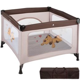 TecTake® Baby Laufstall, stabil und kompakt faltbar, mit atmungsaktivem Mesh-Gewebe, 105 x 105 x 78 cm