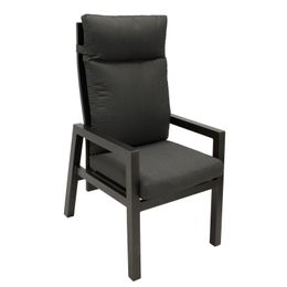 DEGAMO Garnitur MANCIANO 7-teilig, Aluminium dunkelgrau, mit Polstern, Tischplatte dunkelgrau