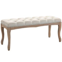 HOMCOM Polsterbank mit getufteten Design beige 110B x 38T x 49H cm