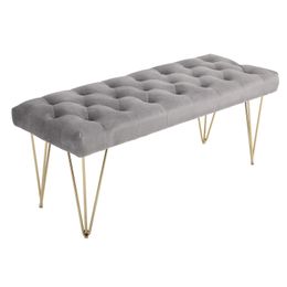 HOMCOM Sitzbank im eleganten Design grau 116 x 44,5 x 49 cm (BxTxH)