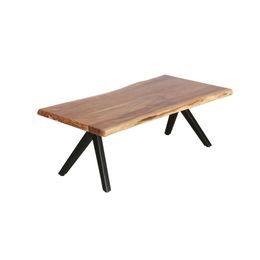 ByLiving Couchtisch CHETA, Breite 115 cm, Akazie natur/schwarz, Baumkante
