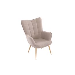 ByLiving Sessel UTA, Webstoffbezug sandfarben, Gestell Eiche-Optik