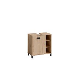 ByLiving Waschbeckenunterschrank WELLNESS, Breite 60 cm, Artisan Eiche/schwarz