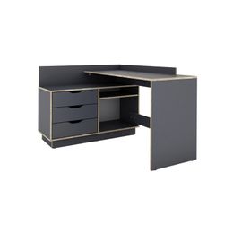 ByLiving Winkelschreibtisch BELFAST, Breite 129 cm, anthrazit/Artisan Eiche