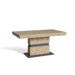ByLiving Esstisch MATTHEW, Breite 160 cm, Auszug 215 cm, Artisan Eiche/grau