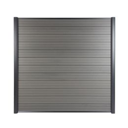 Floordirekt WPC Zaun Mit WPC Pfosten Grau