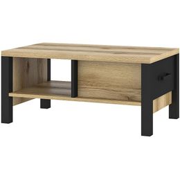 Couchtisch Home Affaire "Olin" Tische Gr. B/H/T: 90cm x 42cm x 56cm, braun (eichefarben grand natur/schwarz matt + eichefarben natur) Breite 90 cm