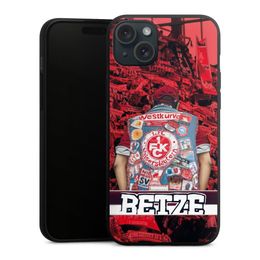 DeinDesign iPhone 15 Plus Handy Premium Silikon H&uuml;lle Handyh&uuml;lle schwarz Case Official Licensed Product 1. Fc Kaiserslautern 1. Fck Silikon Premium Case