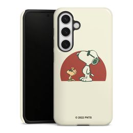 DeinDesign Galaxy S24 Handy Panzer Handyh&uuml;lle robuste Outdoor H&uuml;lle Schutzh&uuml;lle gl&auml;nzend Snoopy Official Licensed Product Kindheit Tough Case