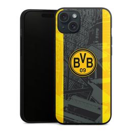 DeinDesign iPhone 15 Plus Handy Premium Silikon H&uuml;lle Handyh&uuml;lle schwarz Case Bvb Borussia Dortmund Stadium Silikon Premium Case