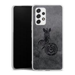 DeinDesign Galaxy A53 5G Handy Silikon H&uuml;lle Case transparent Handyh&uuml;lle Msv Duisburg Zebra Official Licensed Product Silikon Case
