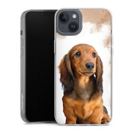 DeinDesign iPhone 14 Plus Handy Silikon H&uuml;lle Case transparent Handyh&uuml;lle Pet Dachshund Dog Silikon Case