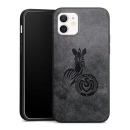 DeinDesign iPhone 12 Handy Premium Silikon H&uuml;lle Handyh&uuml;lle schwarz Case Official Licensed Product Msv Duisburg Zebra Silikon Premium Case